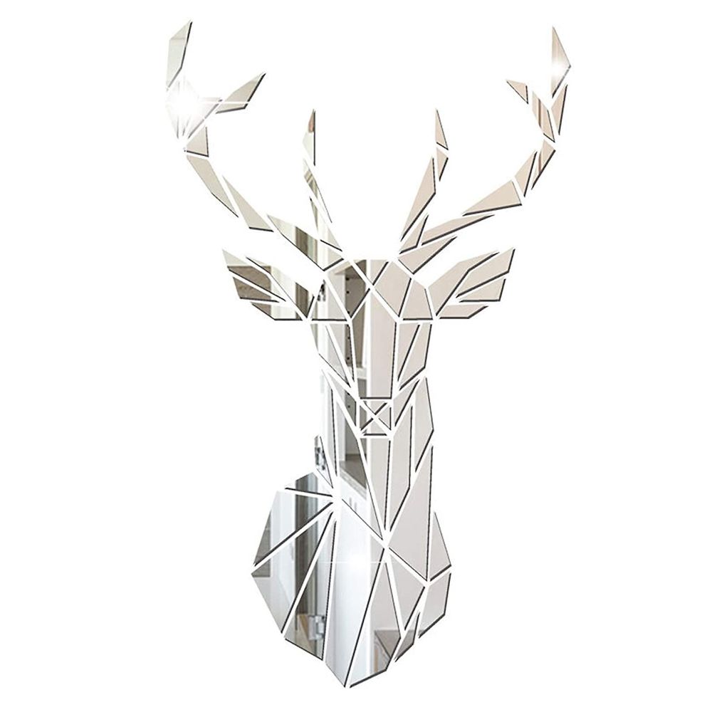 Decor Wall Mounted Reflective Reindeer Mirror Sticker Decal | Shop ...