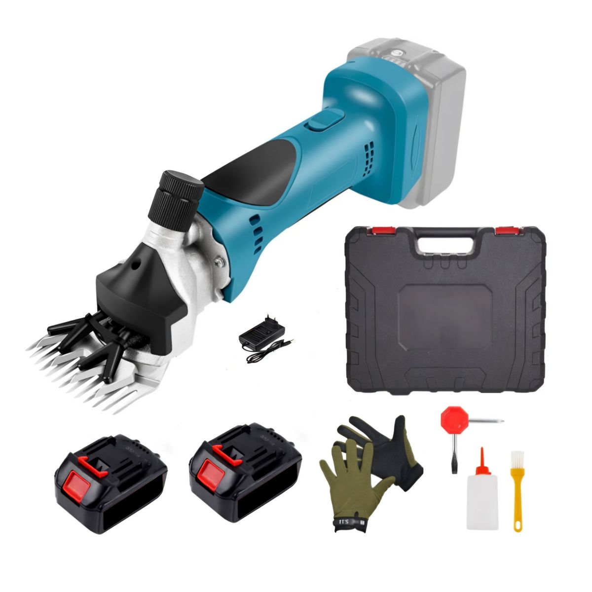 Cordless Electric Wool Clipper Shearing Machine With Case, Gloves ...