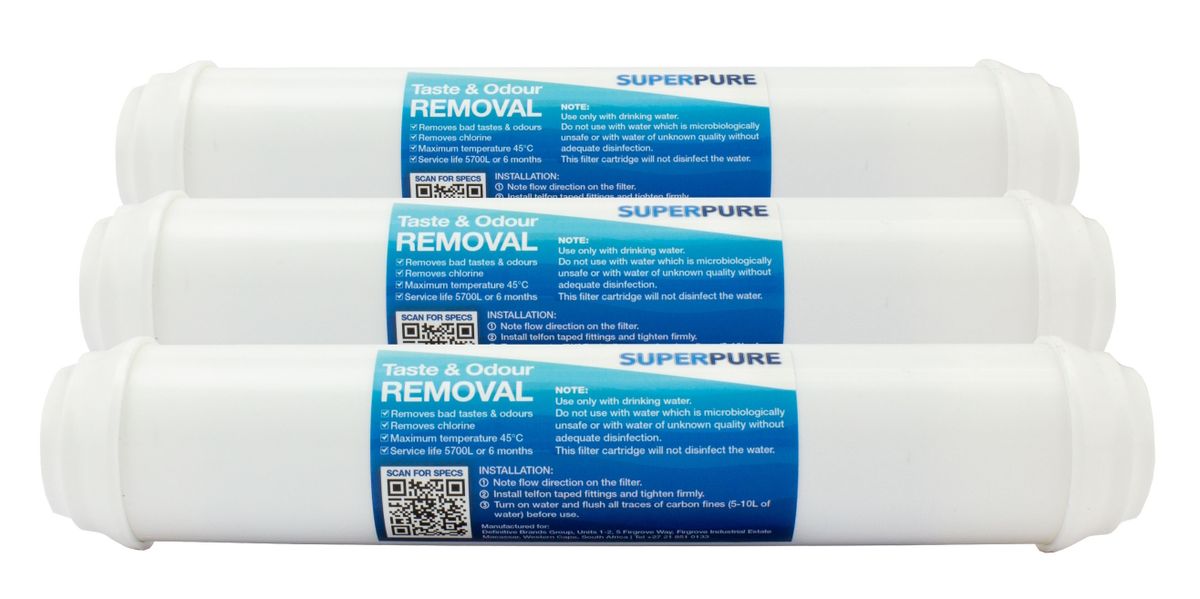 SUPERPURE External Taste & Odour Replacement Water Filter (3-Pack ...