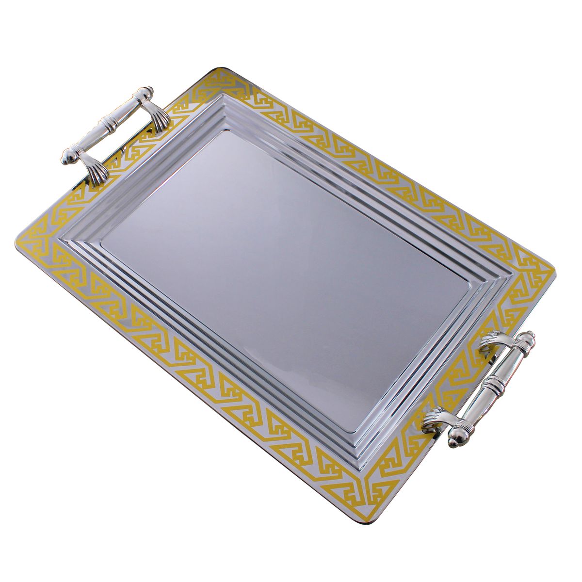 Stainless Steel Serving Tray with Decorative Border - 745 - 50 x 33cm ...
