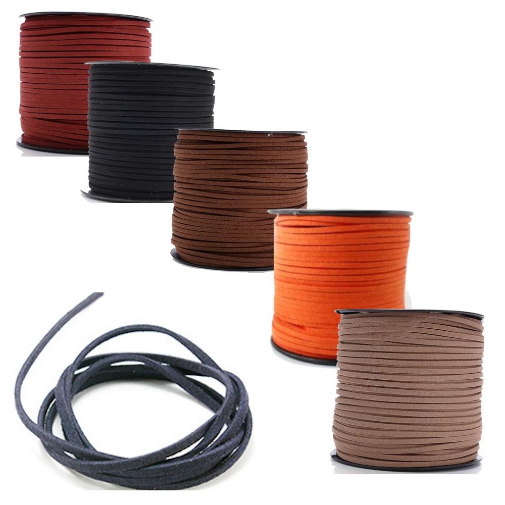 Craft Flat Velvet Thread Faux Suede Leather Cord Rope Set of 6 (4M each ...