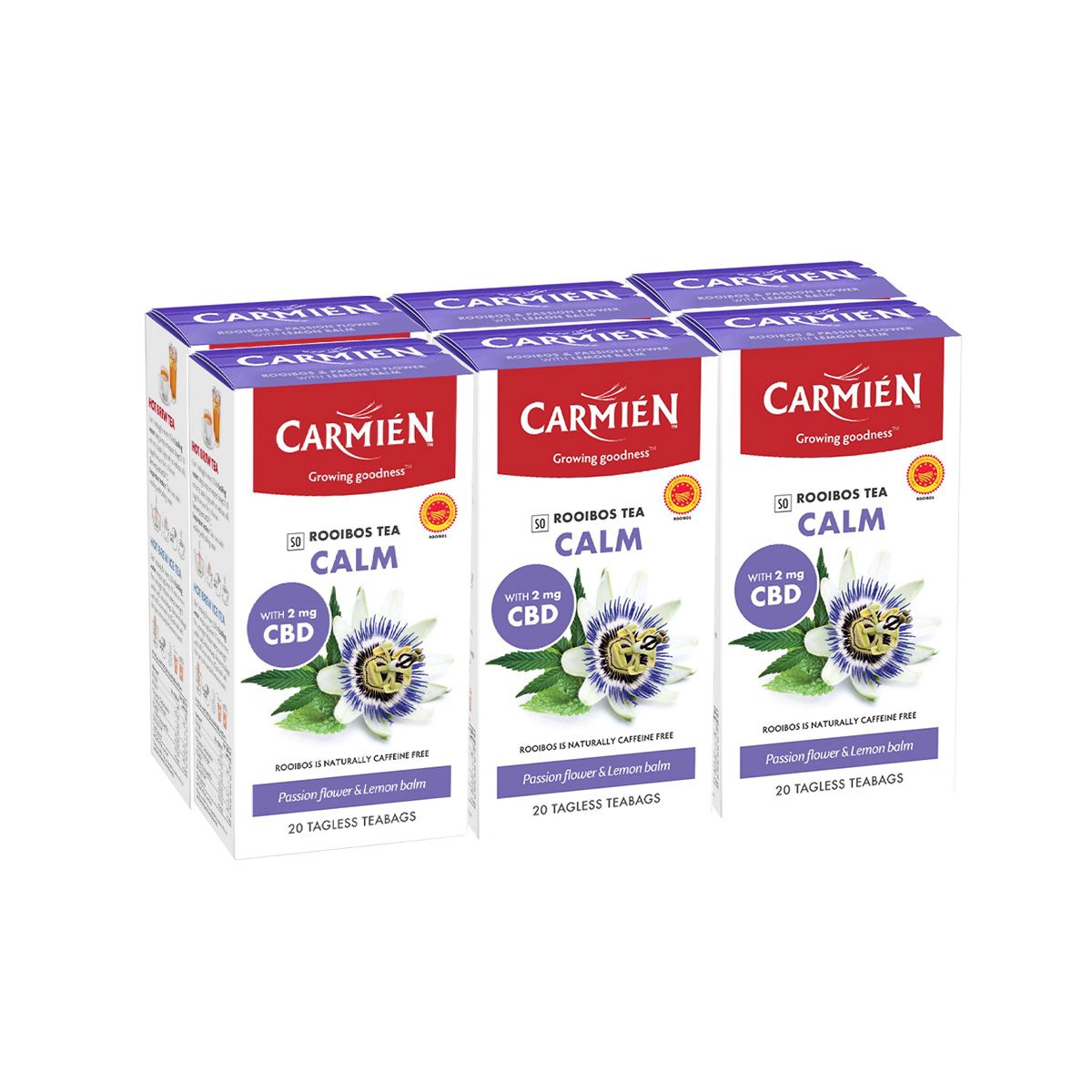 Carmién Calm Rooibos Tea With CBD and Passionflower (6 x 20 Pack ...