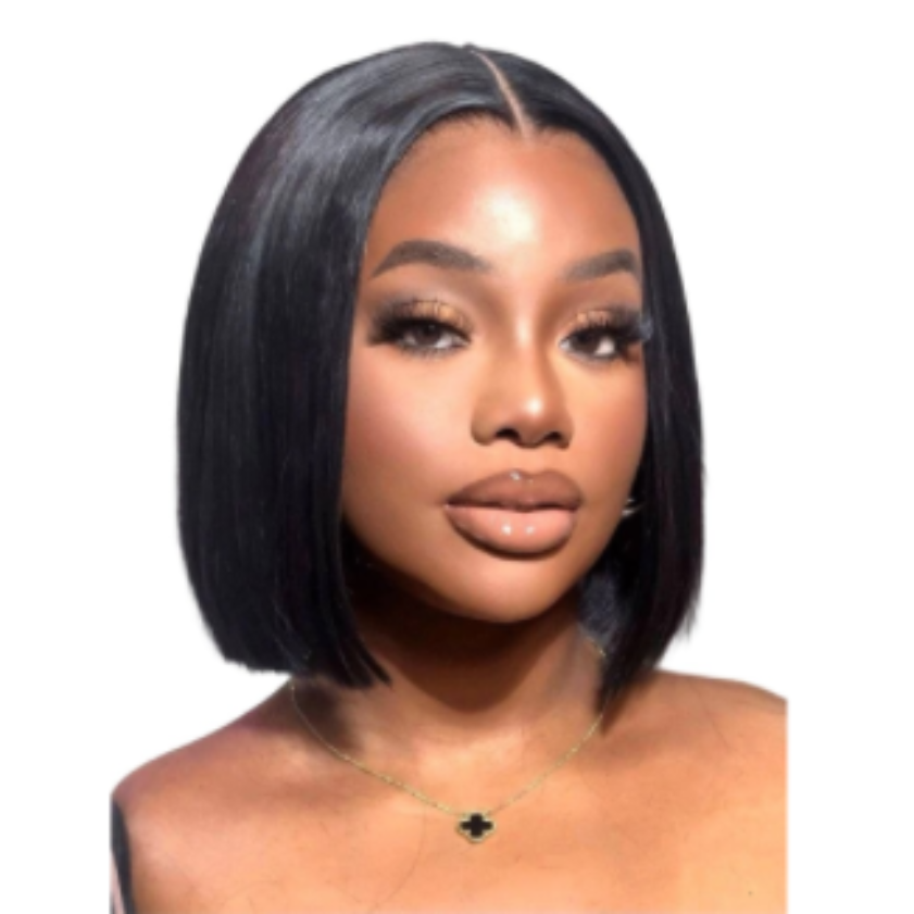 Beau Diva 8inch 13 x 4 Bob Wig Full Frontal Brazilian Hair Glueless Wig ...