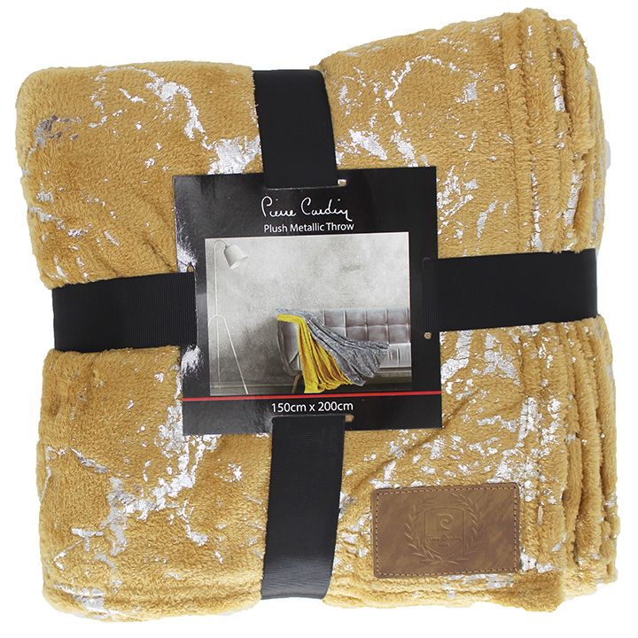 Pierre Cardin Plush Metallic Throw – Tan with Silver Foil | Shop Today ...