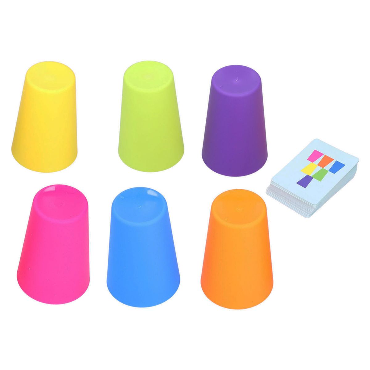 Stacking Cups Game Set Picture Cards Colorful Stack Cups Early ...