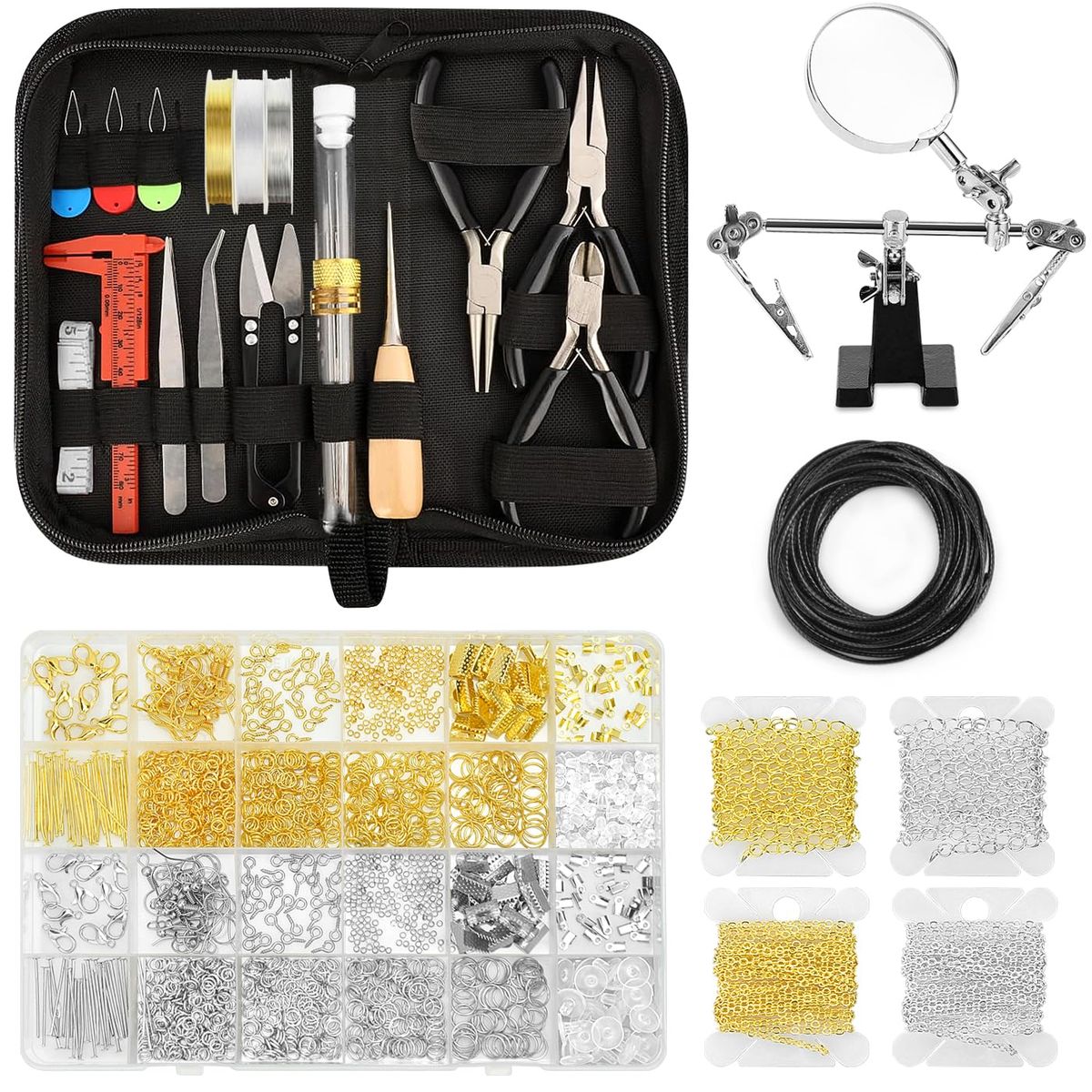 DIY Jewelry Making Tool Kit With Pliers For Repair & Wire Wrapping ...