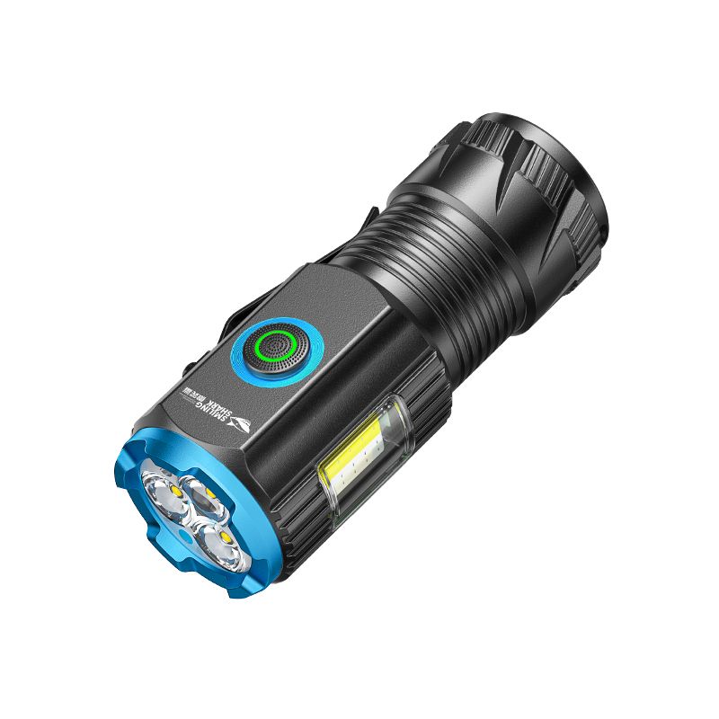 Smiling Shark 6000LMS Mini Led Torch Rechargeable Flashlight With COB ...