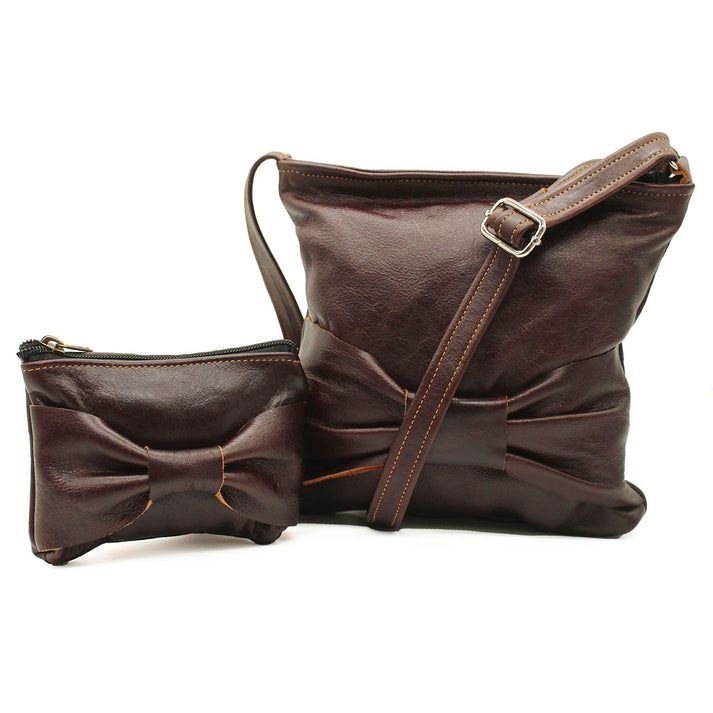 Genuine Leather Bow Sling Handbag - Combo Gift Set | Shop Today. Get it ...