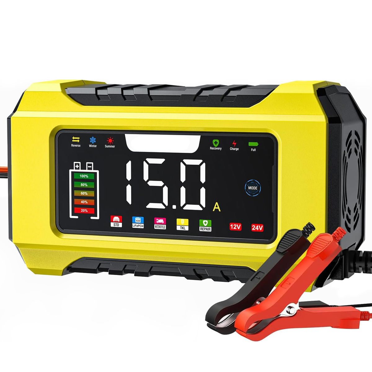 Battery Charger Automatic Smart Battery Trickle Charger for Car Truck ...