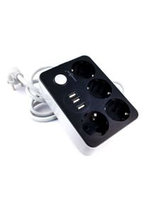 Multi-Socket Adapter 4 Way / Sockets 3 USB Ports Power Strip 2M ...