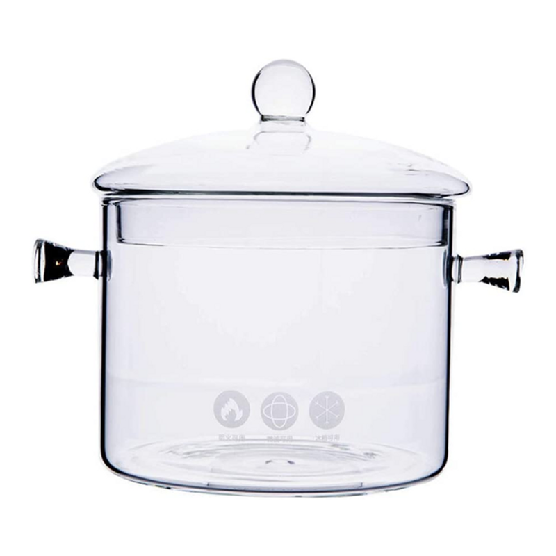 1.9L Transparent Glass Kitchen Heat-Resistant Pot YWJ-1265 | Shop Today ...
