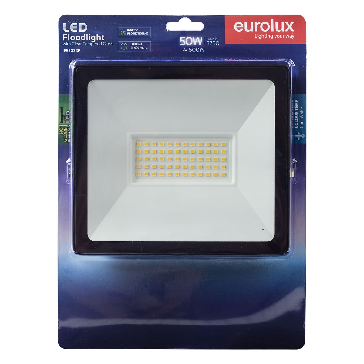 Eurolux - Led - 50W - Floodlight - Black - No Sensor Blister - 2 Pack ...