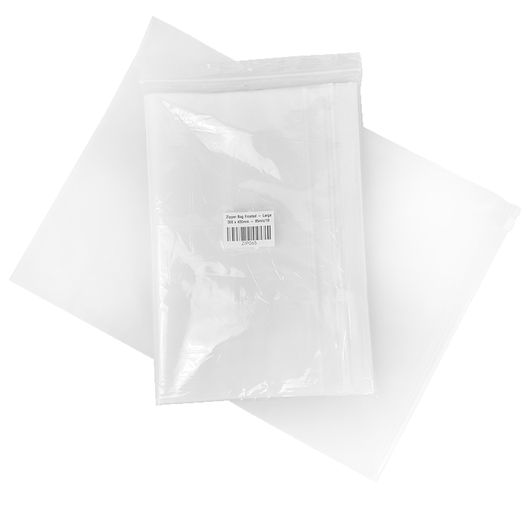 Frosted Packaging Zipper bags (Large) 300mm x 400mm 85micron | Shop ...