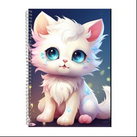 WHITE CAT CHIBI STYLE COLORFUL Gift Idea A4 Notepad 229 | Shop Today ...