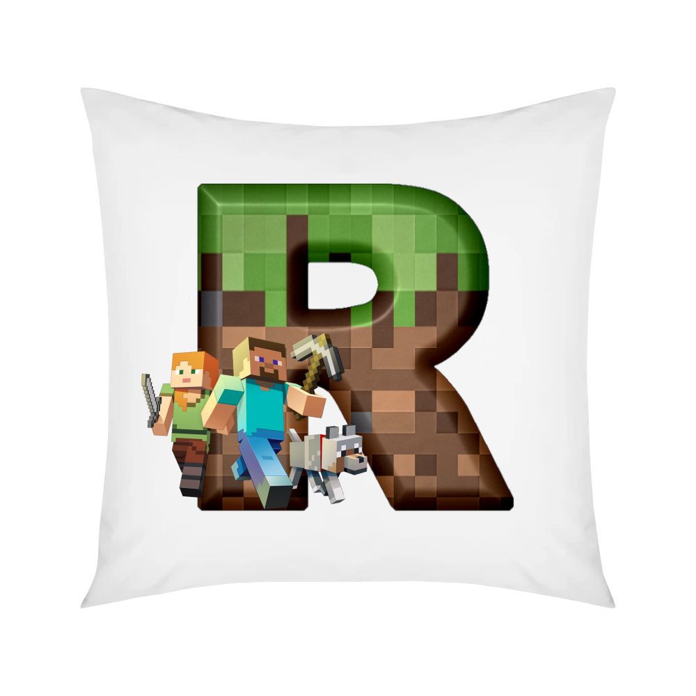 PepperSt - Scatter Cushion Cover and Inner - Minecraft Letter R | Shop ...