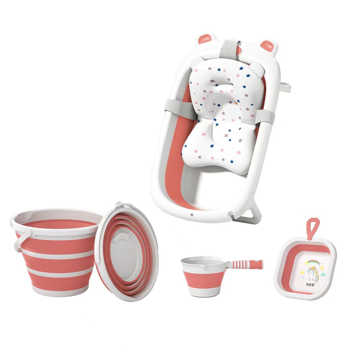 UMI Foldable Baby Bathtub with Anti-Slip Mat and Foldable Bucket | Shop ...