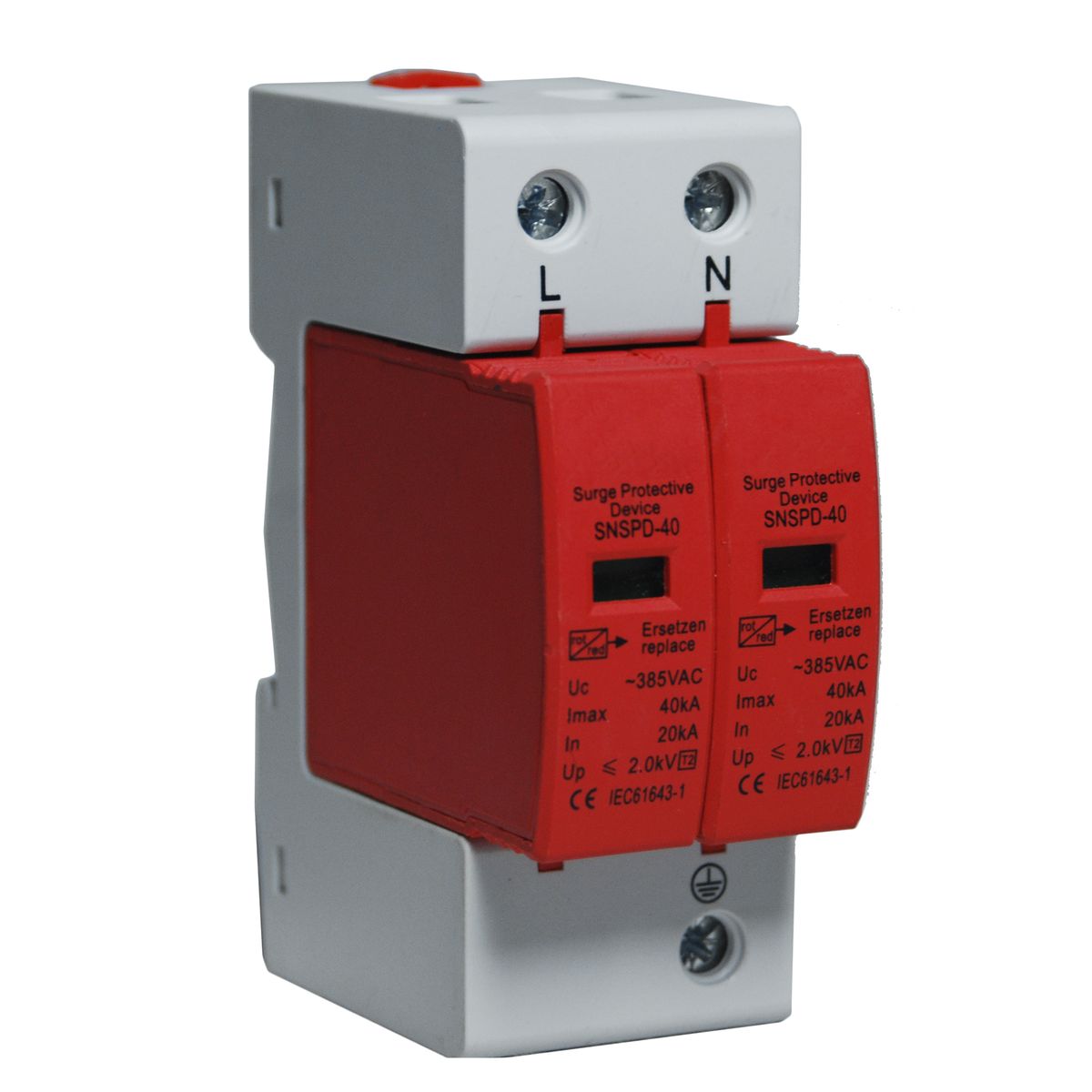 AC 2-Pole Din Rail Surge Protection Device SPD - 40kA & R. Oriented ...
