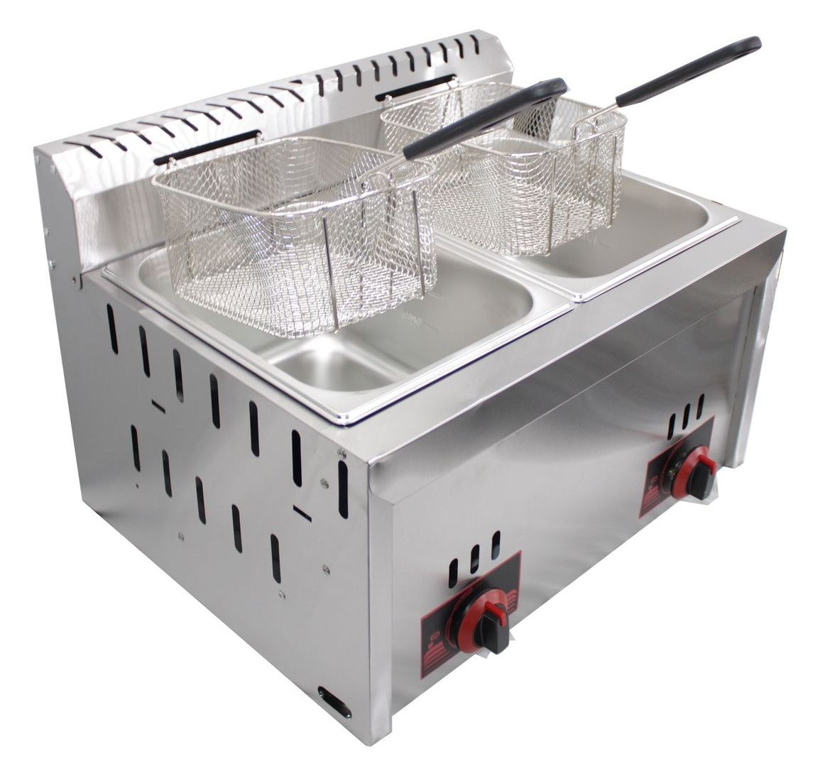 6L+6L Commercial Grade Stainless Steel Deep Gas Fryer | Shop Today. Get ...