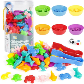 Rainbow Counting Sea Animals Set-Color Sorting Math Toys with Matching ...