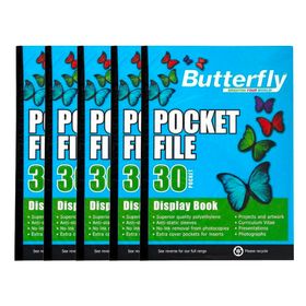 Butterfly Pocket File - A4 50 m 30 Pocket Display Book x 6 | Shop Today ...
