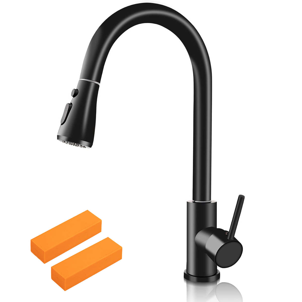 Kitchen Faucets-Pull-Down Spray Kitchen Sink Faucet-With water inlet ...