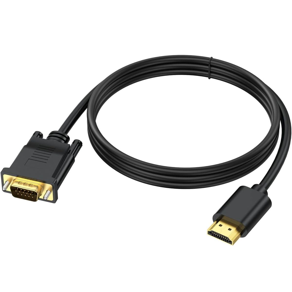 HDMI to VGA Cable 1.8m Gold Plated 1080P for Laptop Monitor Projector ...