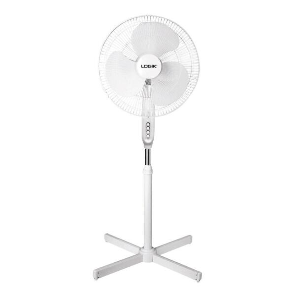 Logik 40CM 3-Speed Portable Pedestal Fan Powerful 40W Oscillating ...