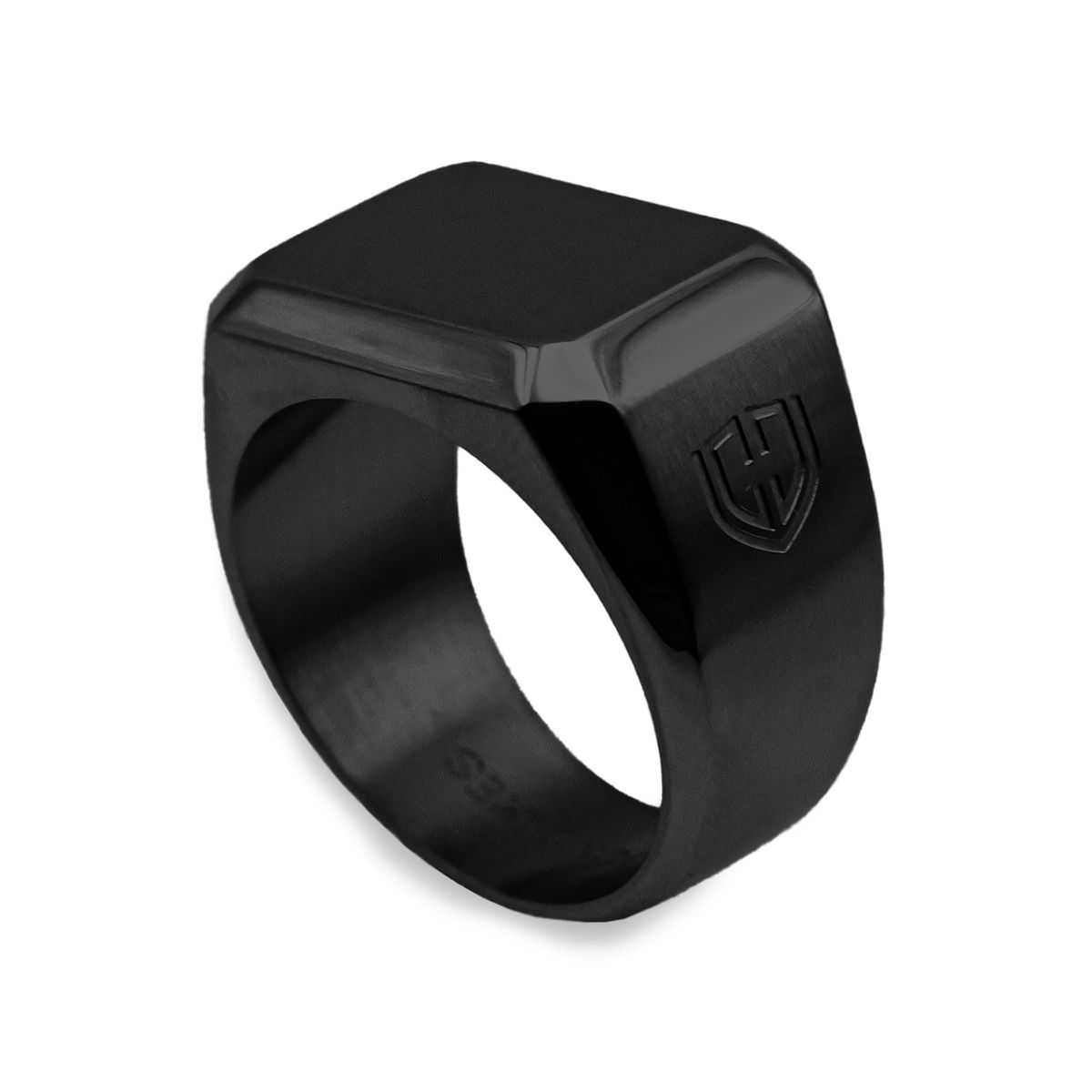 Colton James Premium Onyx Black Mens 'Delta' Signet Ring - Matte Black ...