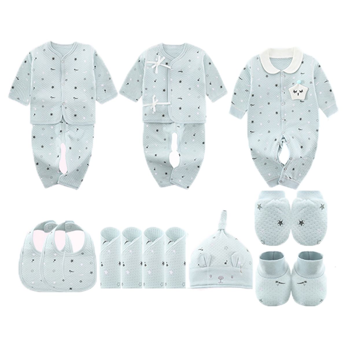 Newborn Clothing Gift Set, Clothing Set for Baby Girl and Boy, Blue ...