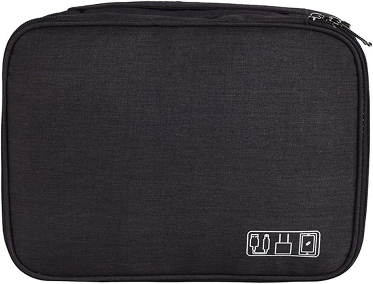 Waterproof Cable Organiser Bag, Double Layer Electronics Organiser Bag ...