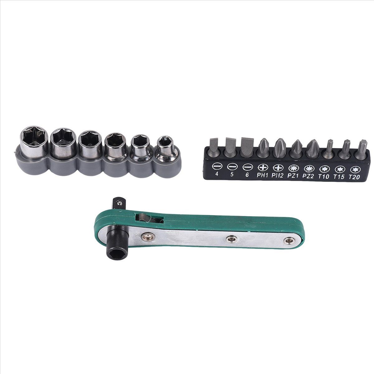 17 In 1 Chrome Vanadium Steel Ratchet Socket Torque Wrench Screw Bit ...
