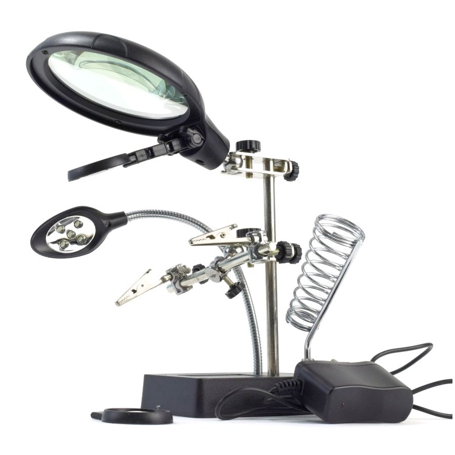 Artesania Latina Third Hand Clamps with Magnifying Glass and LED Lights ...