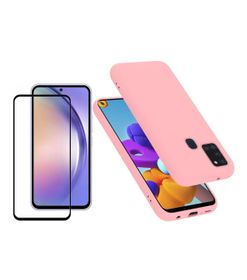 Silicone Phone Case & Screen Protector Combo For Samsung Galaxy A21s-Pink | Shop Today. Get it ...