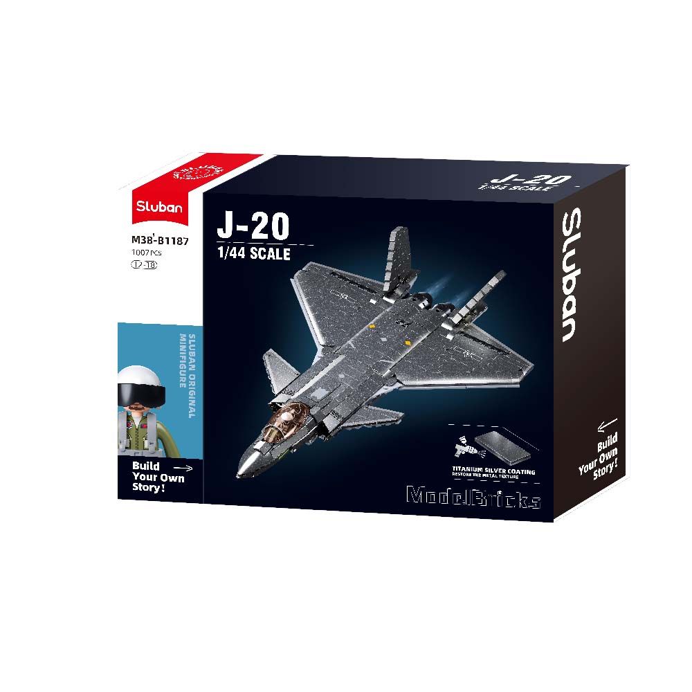 Sluban Building Set: Model Bricks - J20 Stealth Aircraft 1/44 - 1007 ...