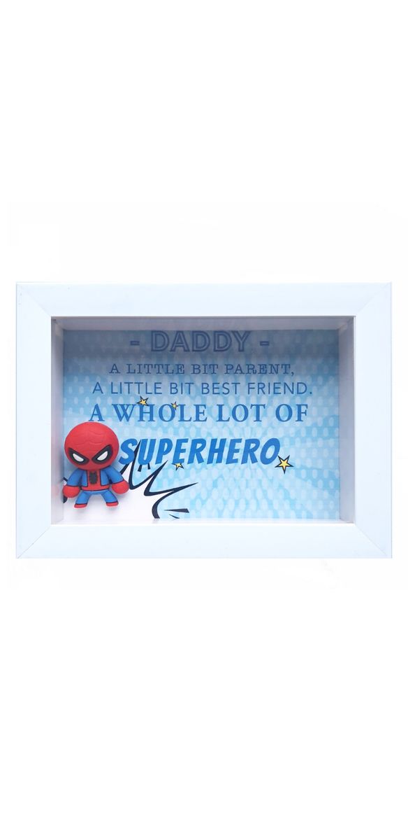 Daddy is a Superhero - Spiderman Themed Fathers Day Shadow Box Gift ...