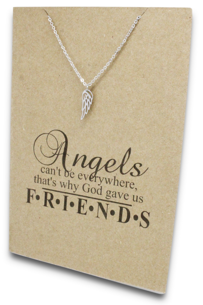Stainless Steel Necklace On Message Card - Angels and Friends | Shop ...
