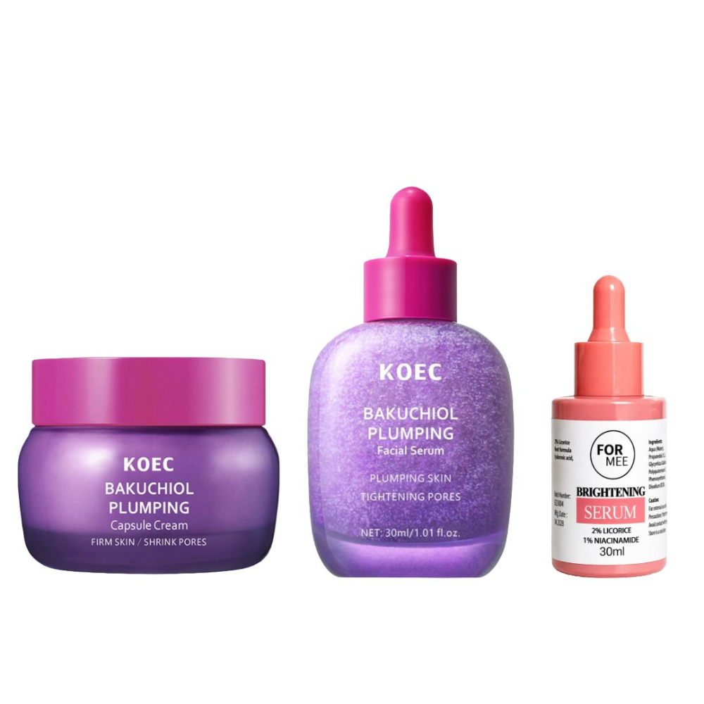 KOEC Bakuchiol Plumping Facial Serum, Cream And FORMEE Brightening ...