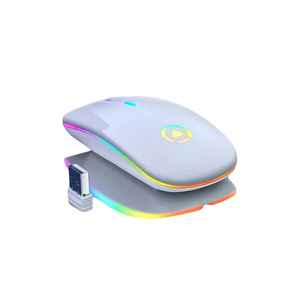 RGB 2.4Ghz Wireless Rechargeable Mouse Soft (quiet) clicks Colourful ...