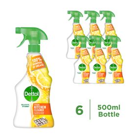 Dettol 6x500ml, Hygiene Kitchen Cleaner, Surface Disinfectant, Lemon ...