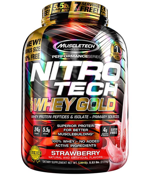 MuscleTech Nitro Tech 100% Whey Gold Strawberry - 2.51kg | Buy Online ...