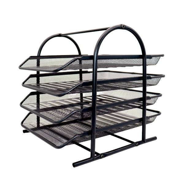 File Organizer Tray For Table Top Paper Document Tray Holder 4 Tier ...