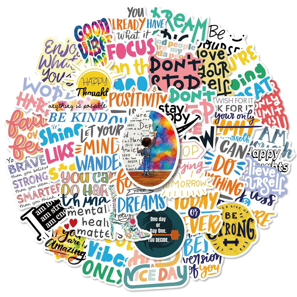Artikon 50pcs Stickers Pack Art Craft - Motivation Words 2 | Shop Today ...