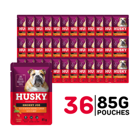 Husky Beef & Chicken Flavour Wet Dog Food (36 x 85G) Pouches | Shop ...