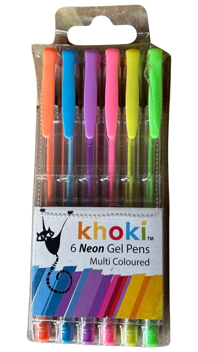 Khoki 6 Neon Gel Pens - Multi Coloured | Shop Today. Get it Tomorrow ...