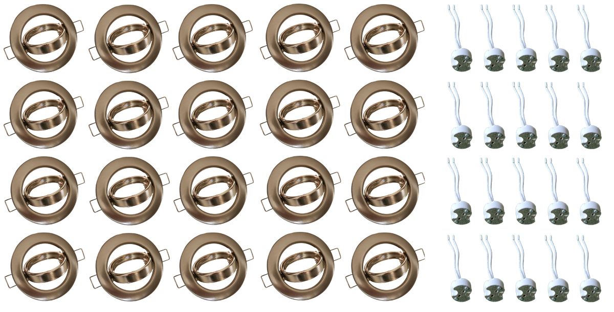 Swivel Down Light Fittings & MR16 Down Light Base Socket - 20 Pack ...