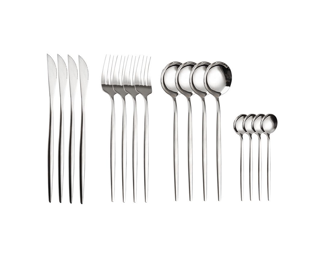 24 Pieces Classic Flatware Set Stainless Steel Cutlery Set | Shop Today ...