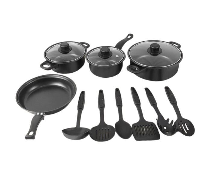 Non-Stick 13 Piece Black Cookware Set | Shop Today. Get it Tomorrow ...