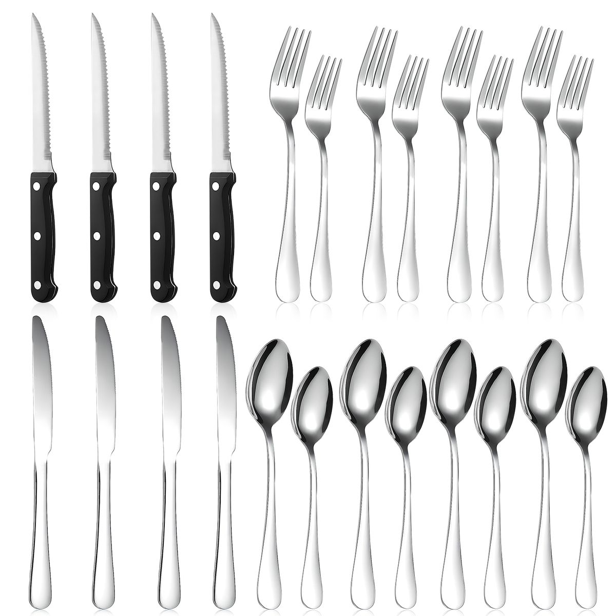 Redisson 24 Piece Stainless Steel Tableware Set | Shop Today. Get it ...