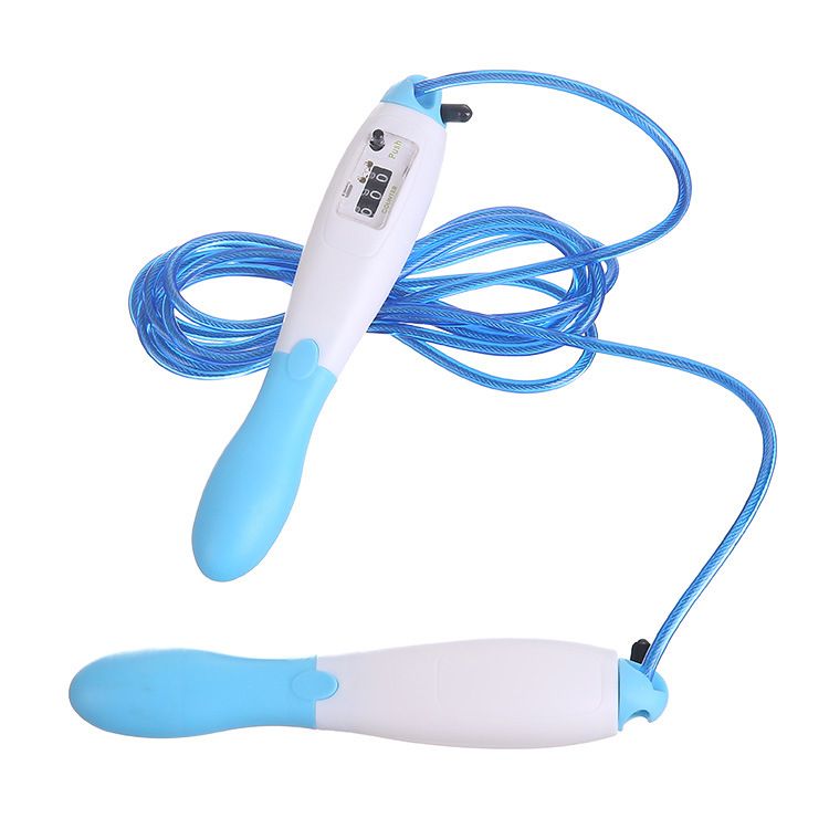 Workout Fitness Steel Wire Rope Digital Speed Skipping Jump Rope - Blue ...