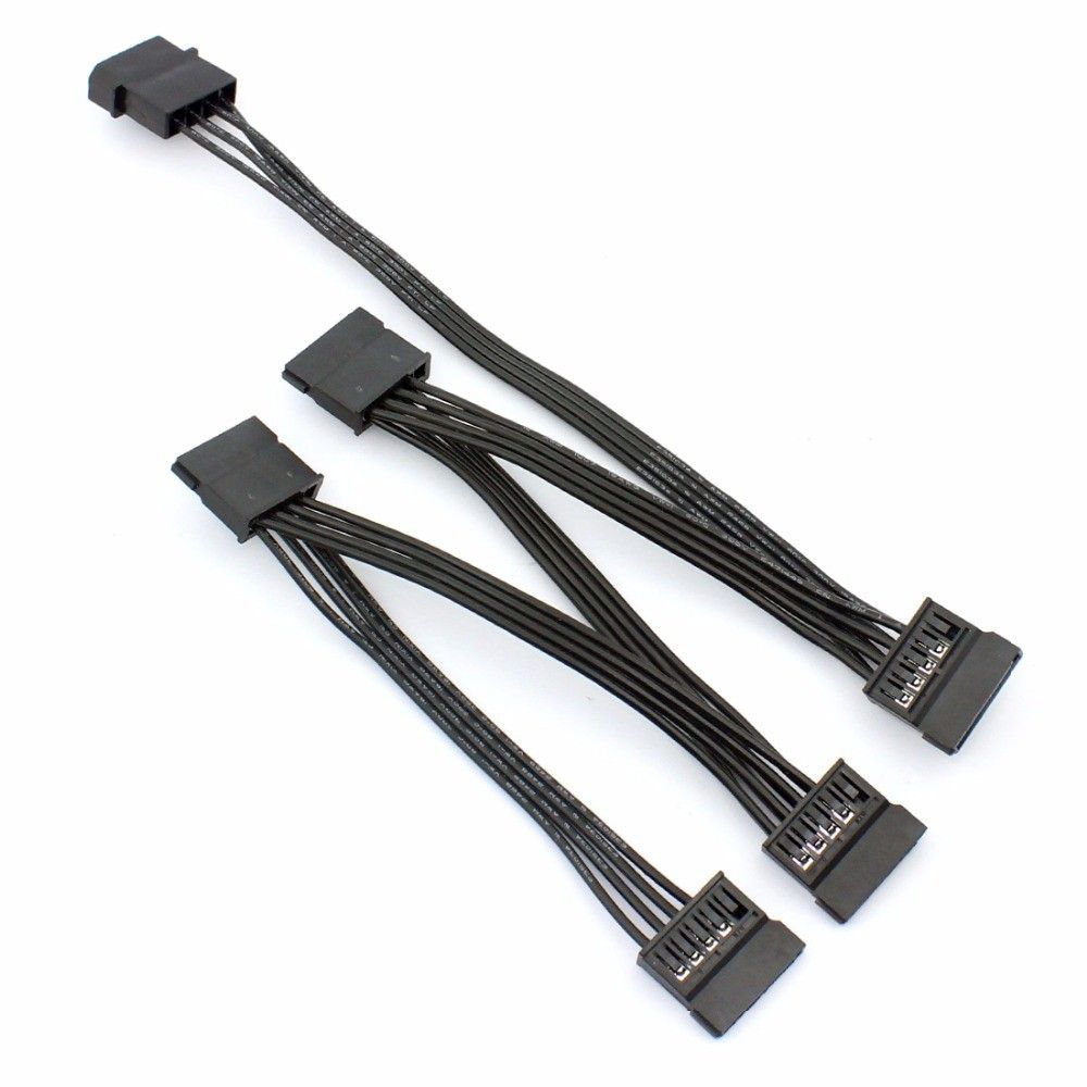 4 Pin IDE Molex to Sata 15Pin Splitter Hard Drive Power Cable - 20cm ...